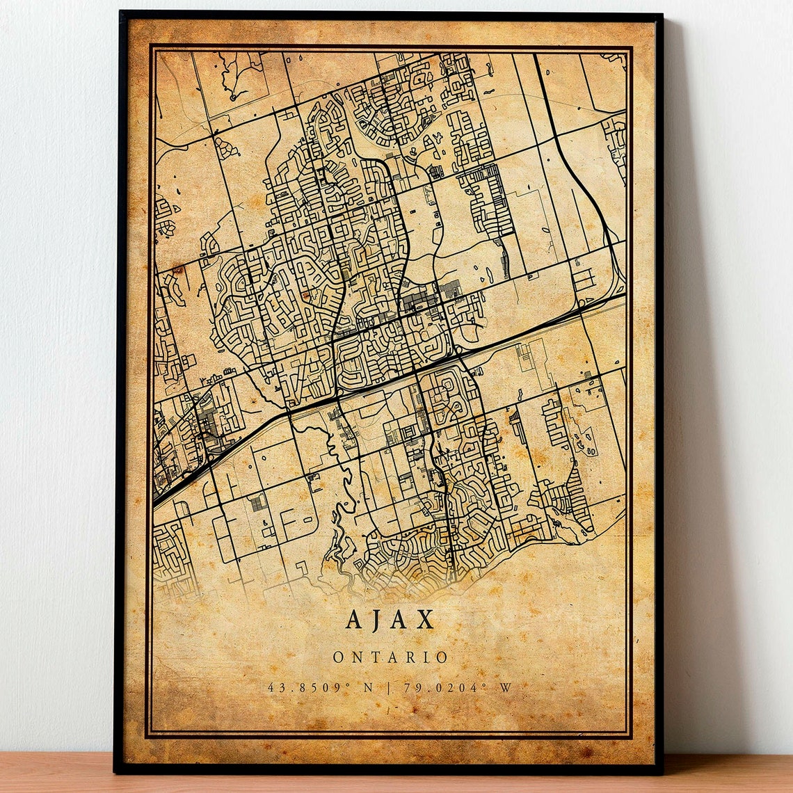 Ajax Vintage Map Poster Wall Art City Artwork Print - Etsy