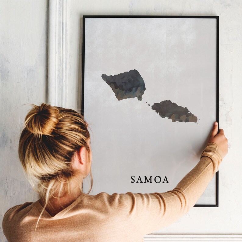 Samoa Vintage Style Map Print Samoa Map Poster Gift Samoa | Etsy