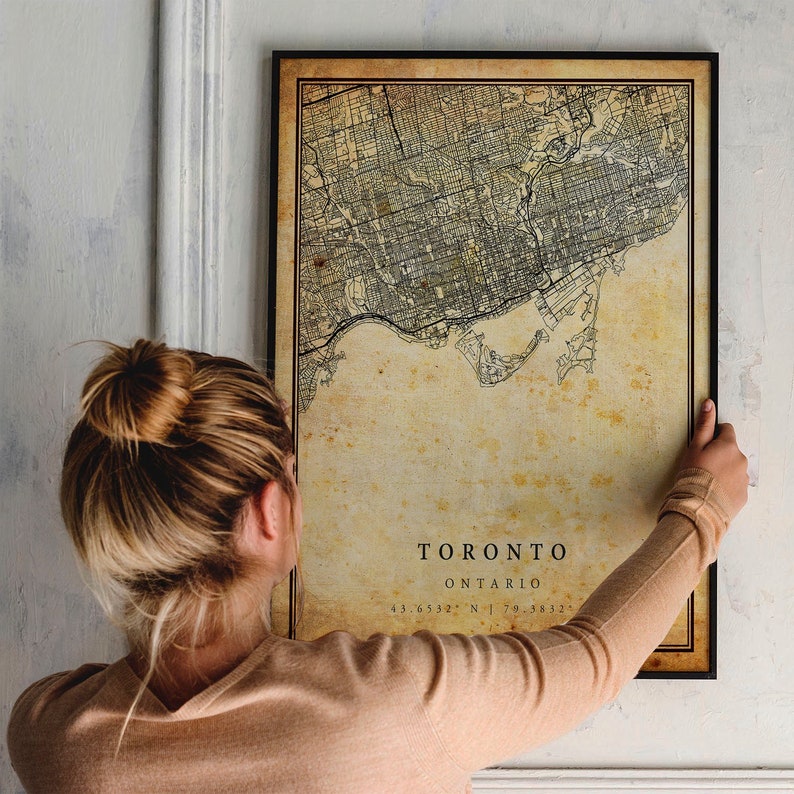 Toronto Vintage Map Poster Wall Art City Artwork Print - Etsy