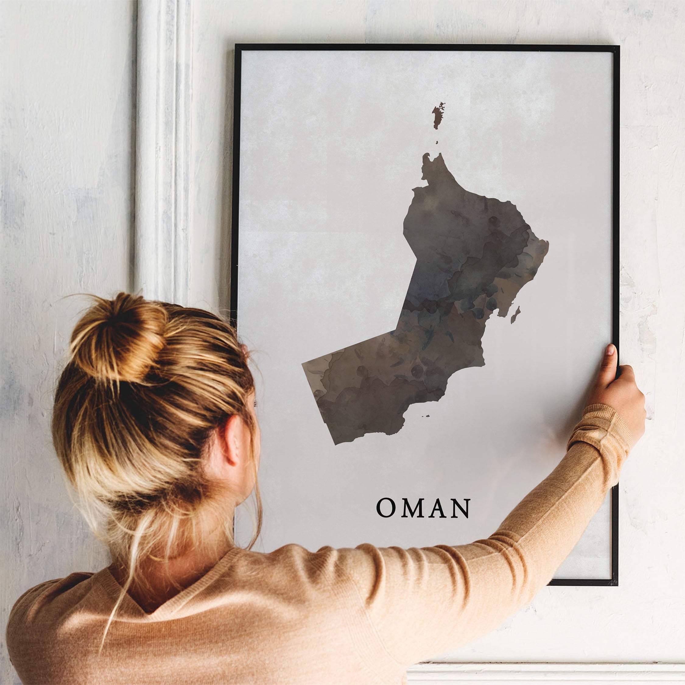 Oman Vintage Style Map Print Oman Map Poster Gift Oman Wall - Etsy