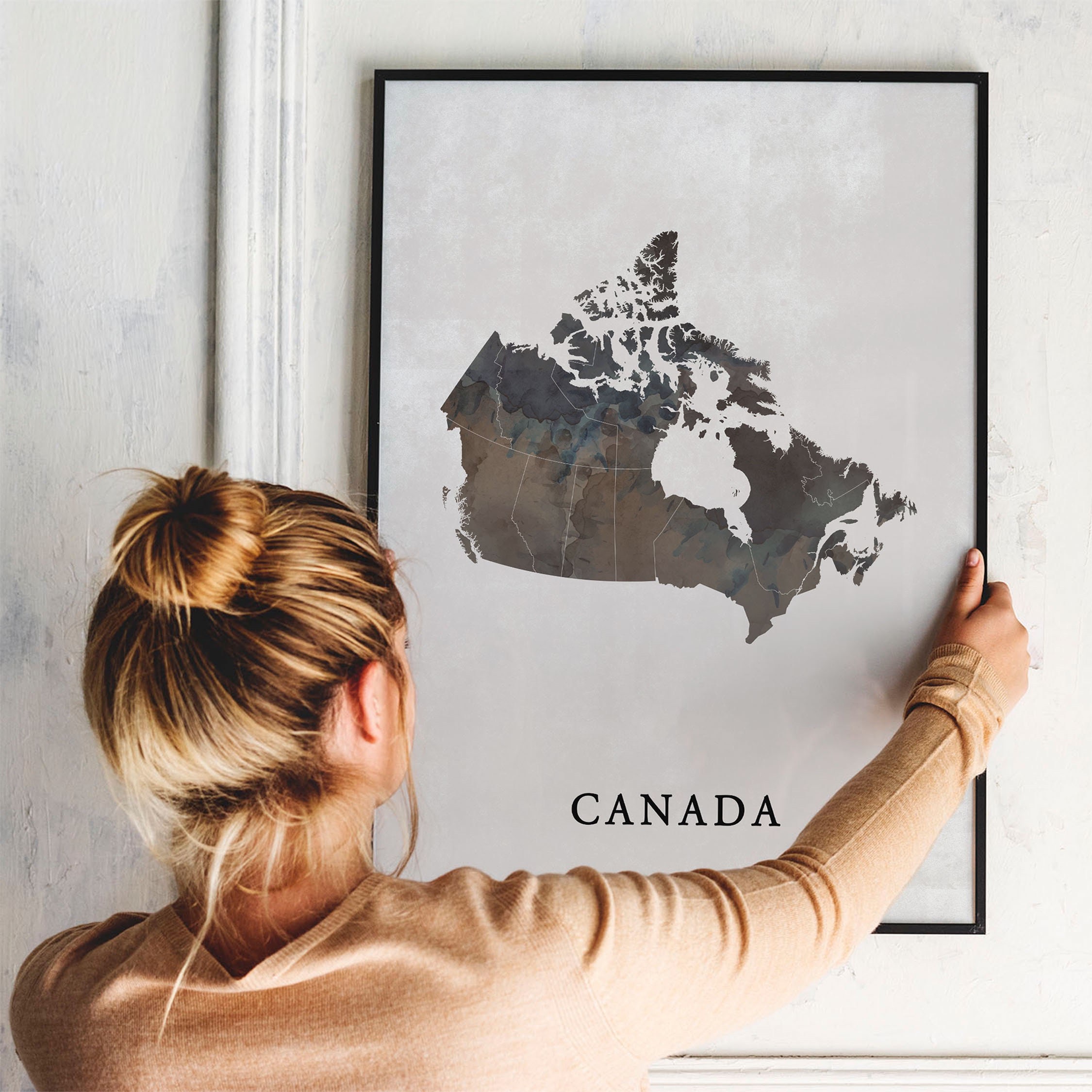 Canada vintage style map print Canada map poster North | Etsy