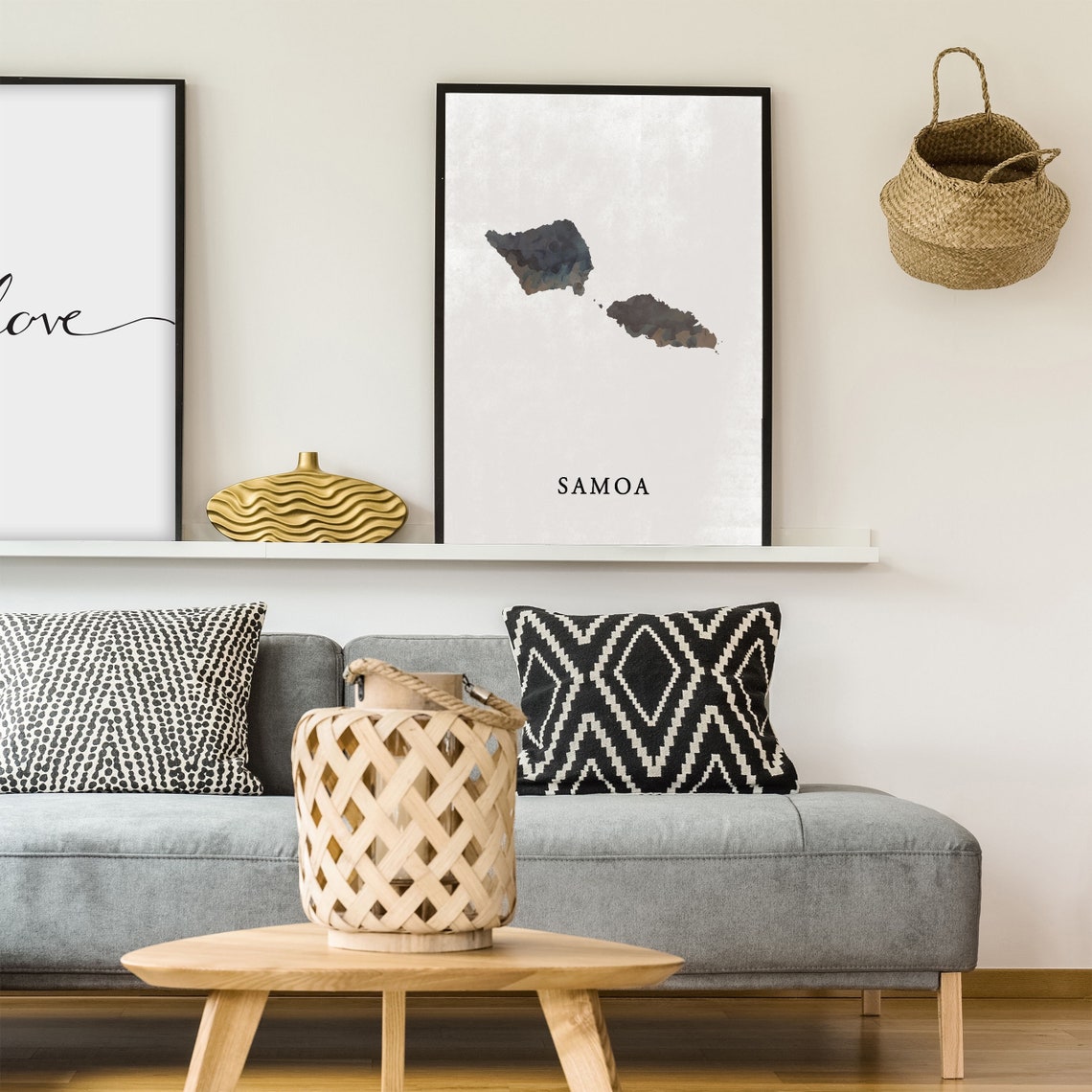 Samoa Vintage Style Map Print Samoa Map Poster Gift Samoa | Etsy