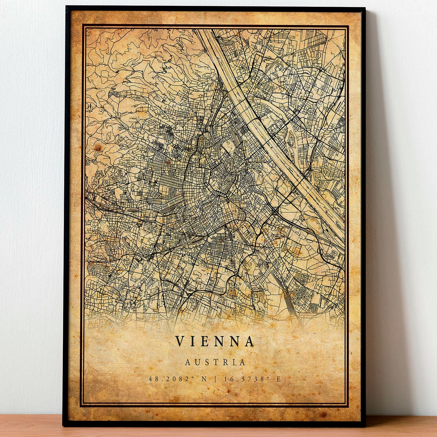 Vienna Vintage Map Poster Wall Art City Artwork Print - Etsy