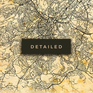 Sheffield Vintage Map Poster Wall Art | City Artwork Print | Antique ...