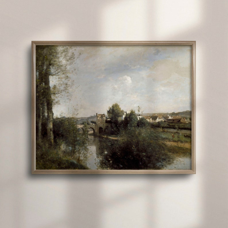 Vintage River Landscape Oil Painting: Country Cottage Farmhouse Art - Etsy