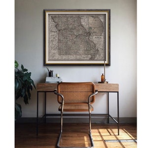 Giant Map of Missouri Rustic Style Travel Map Map Decor 1886 Missouri ...