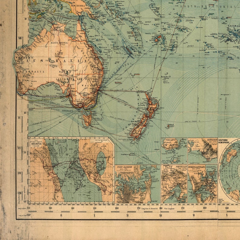 Great Vintage World Map in 1882 AM30 | Etsy
