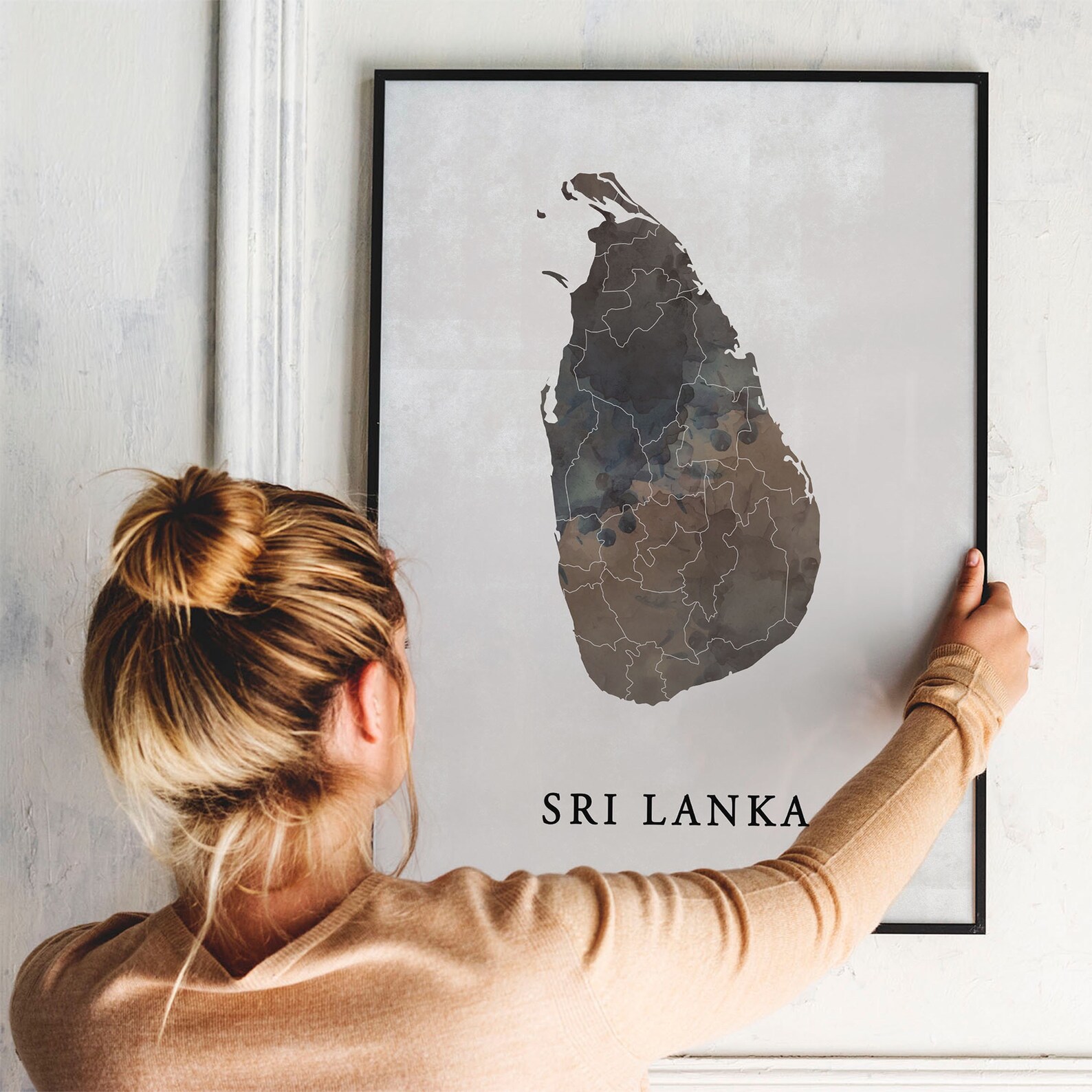 Sri Lanka vintage style map print Sri Lanka map poster | Etsy