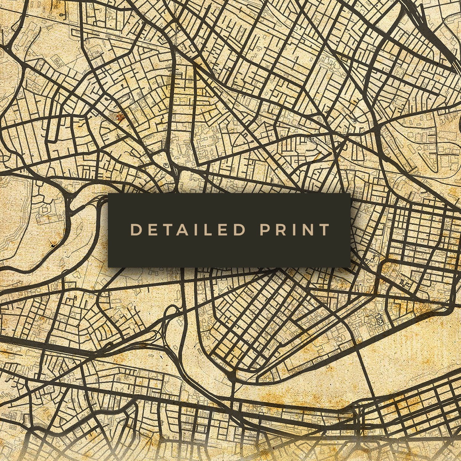 Cambridge Vintage Map Poster Wall Art City Artwork Print - Etsy