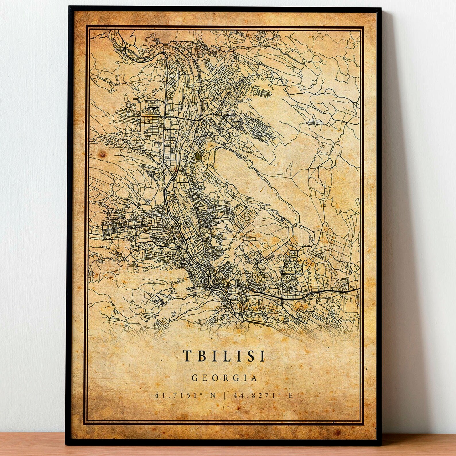 Tbilisi Vintage Map Poster Wall Art City Artwork Print - Etsy