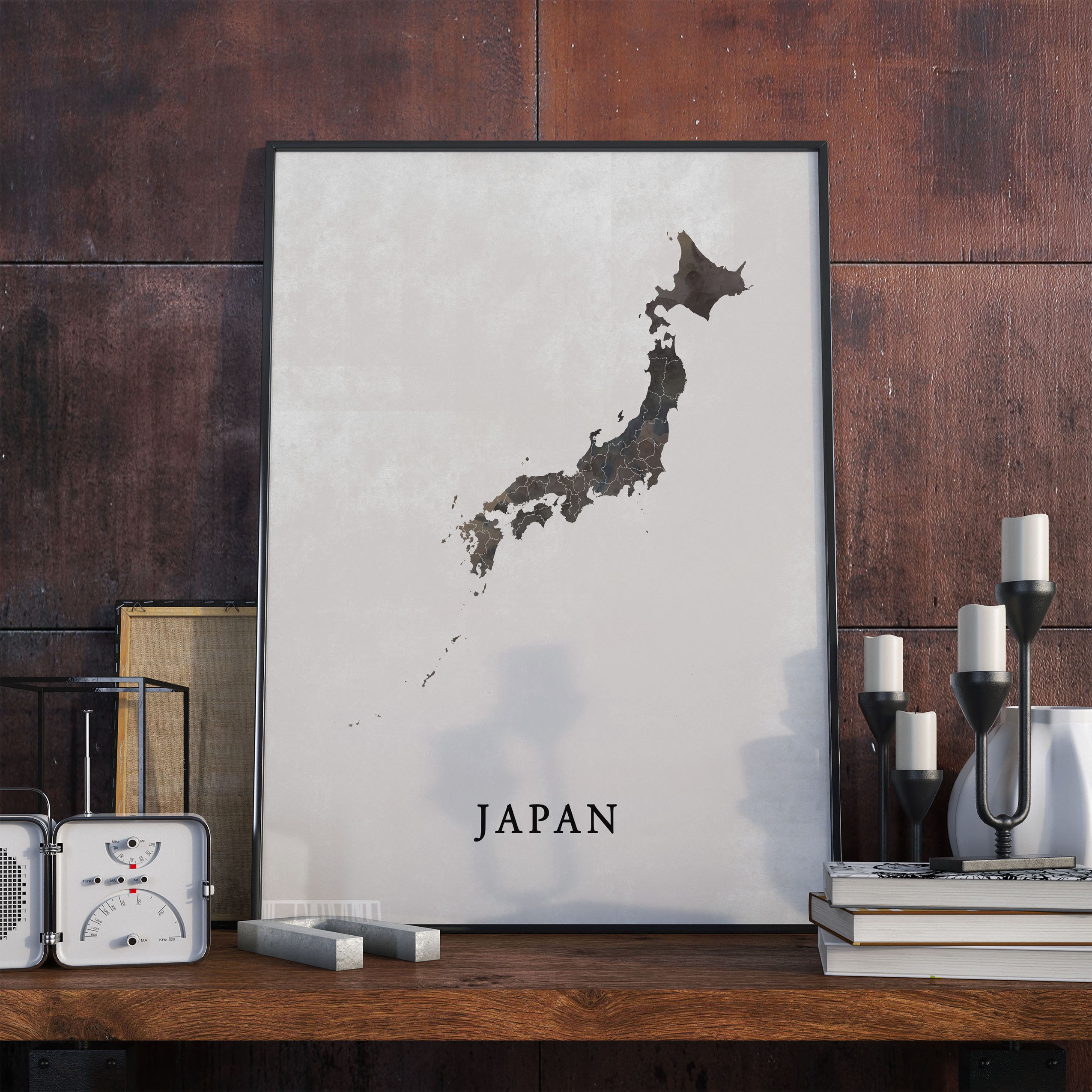 Japan Vintage Style Map Print Japan Map Poster Gift Japan | Etsy