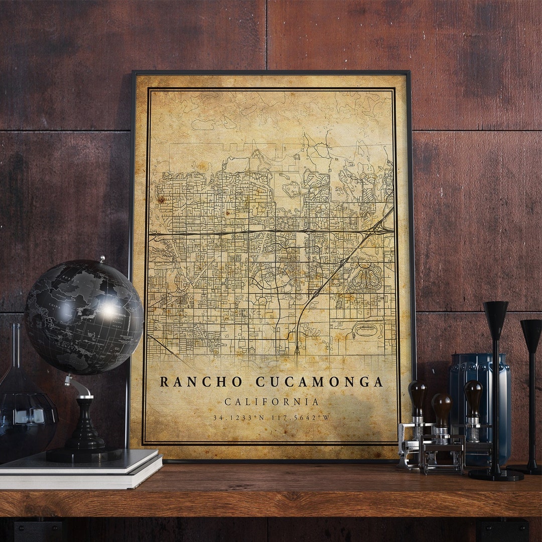 Rancho Cucamonga Map Print: Vintage Style City Art - Etsy
