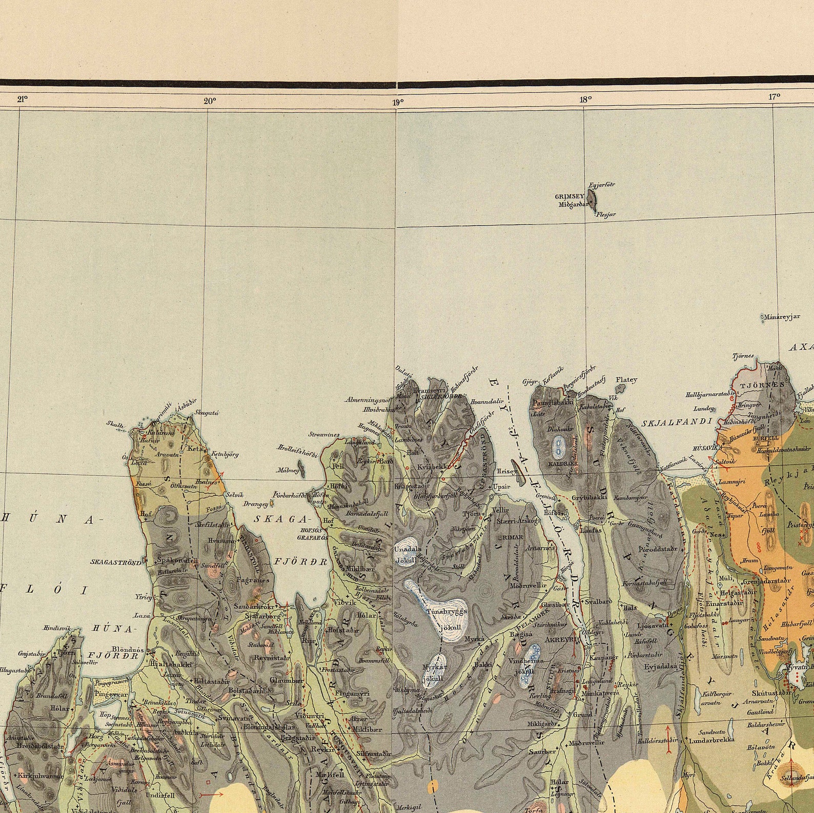 Old Map of Iceland Islandia 1898 Geological Map, AM34 - Etsy Canada