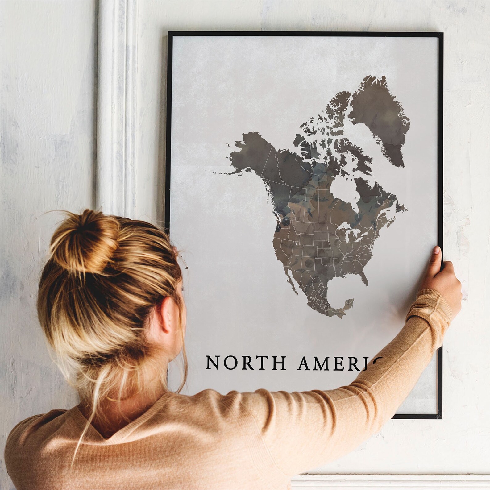 North America vintage style map print North America map | Etsy