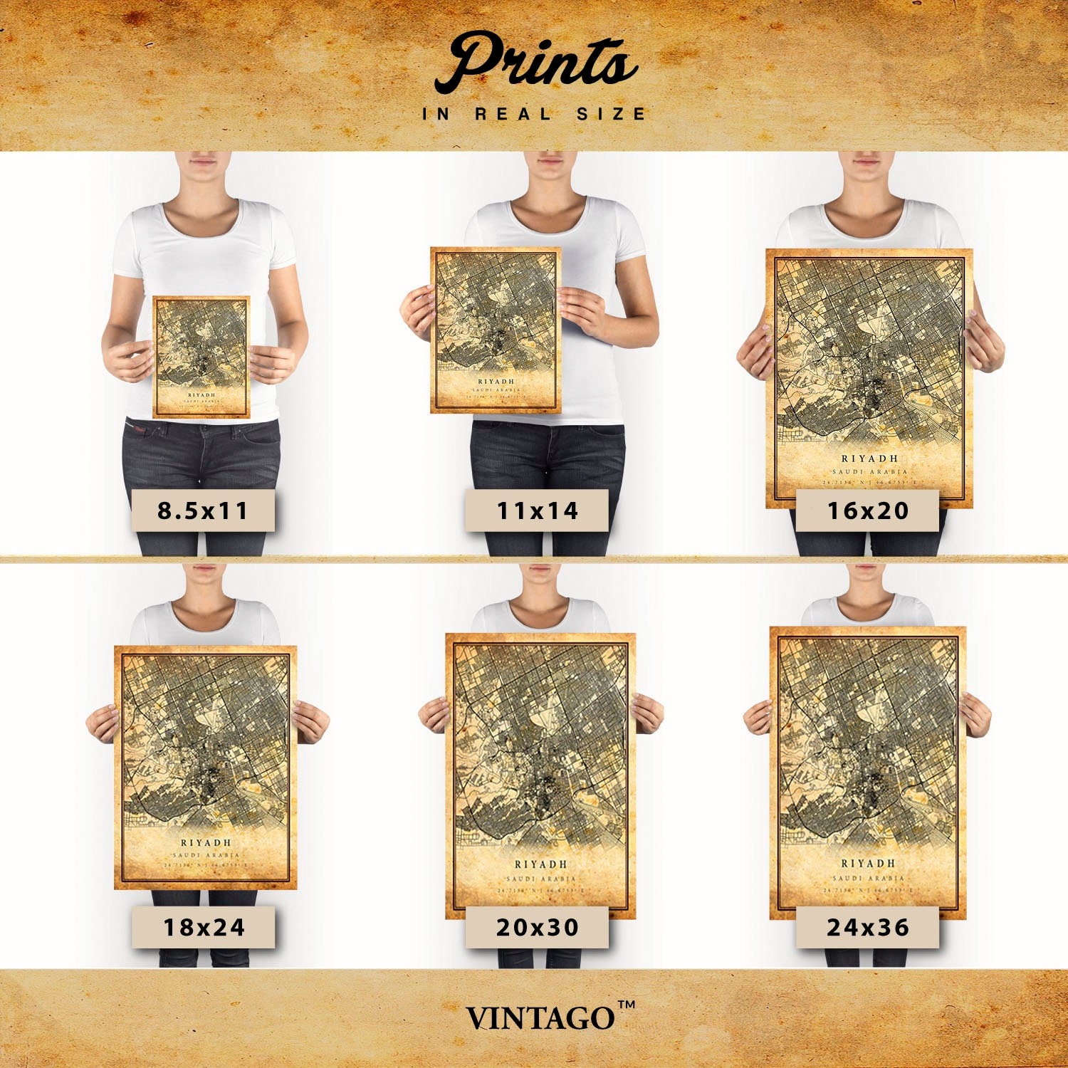 Riyadh Vintage Map Poster Wall Art City Artwork Print - Etsy