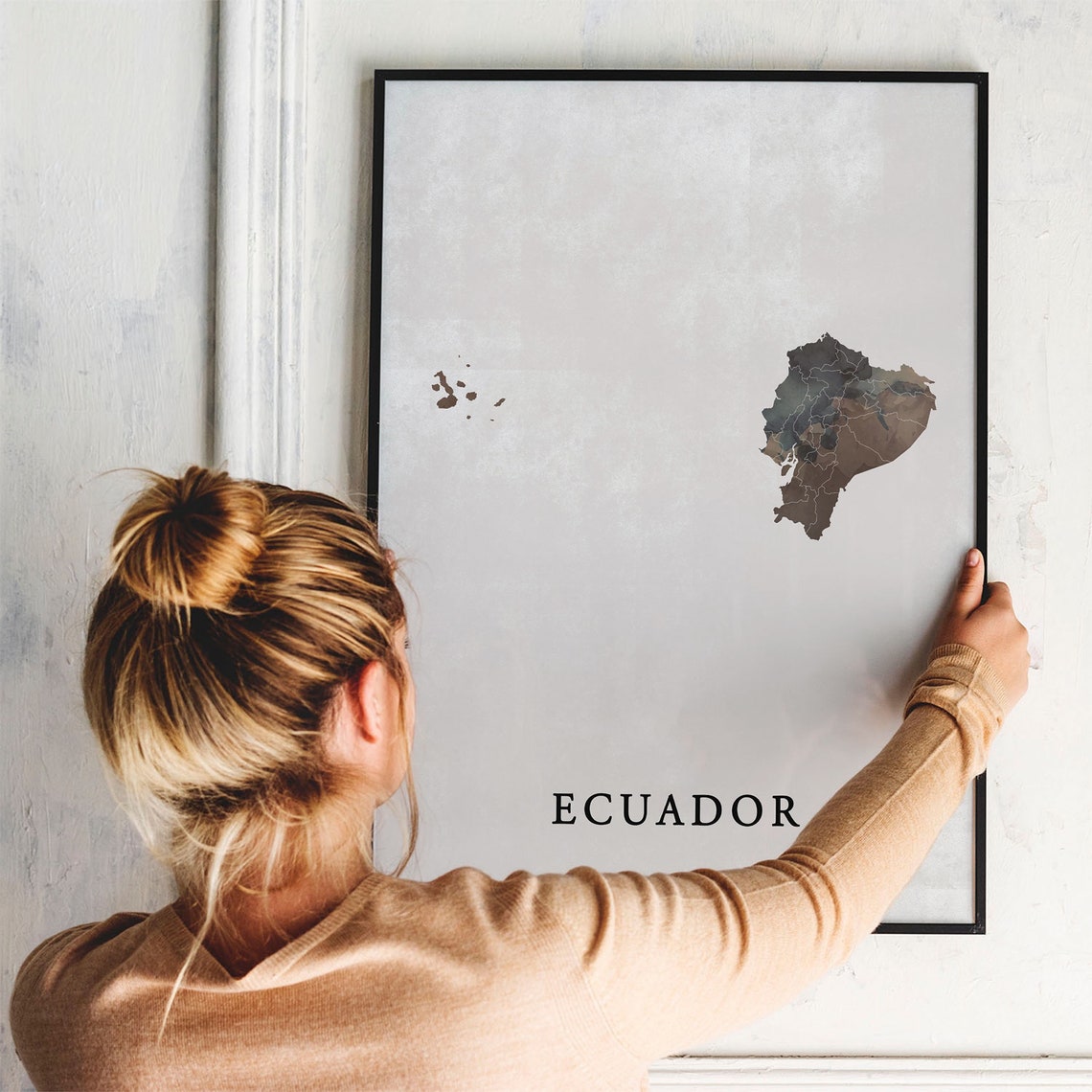Ecuador Vintage Style Map Print Ecuador Map Poster Gift - Etsy