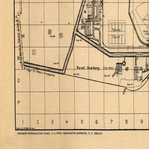 US Naval Academy Map Print: Annapolis Maryland, Vintage Style - Etsy