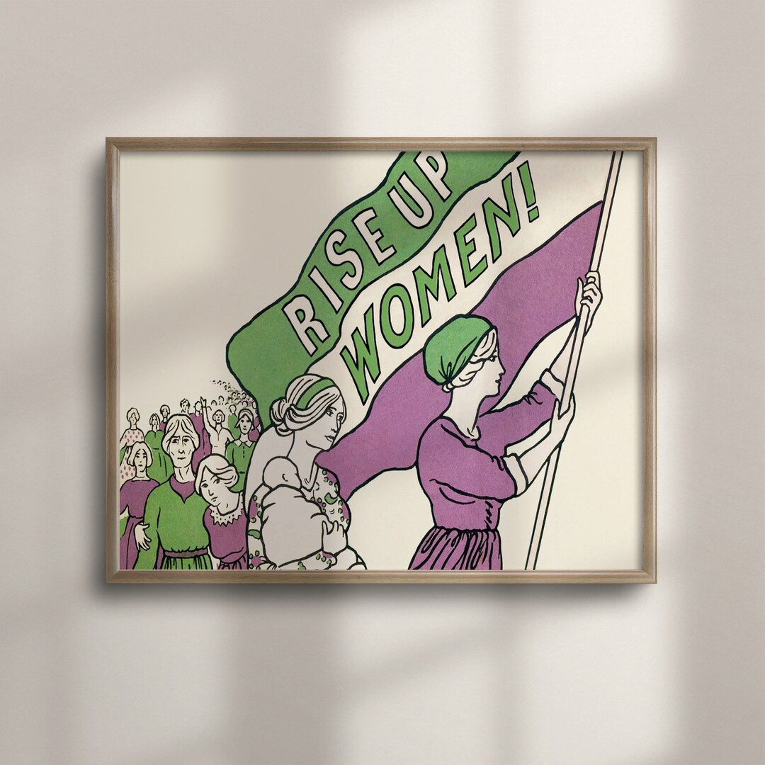 Suffragettes Feminist Poster, Votes for Women Art Print, Rise up ...
