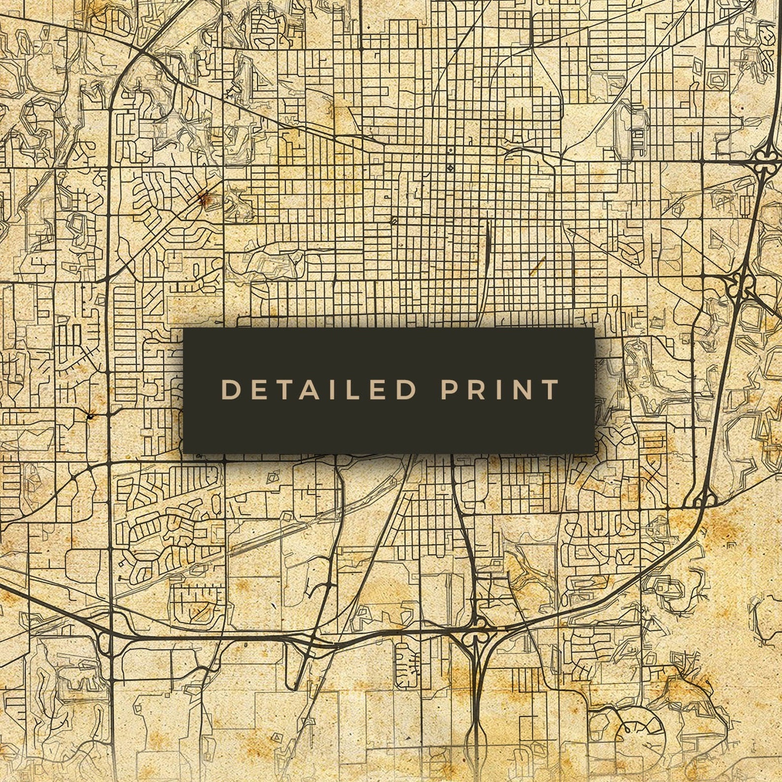 Springfield Vintage Map Poster Wall Art City Artwork Print - Etsy