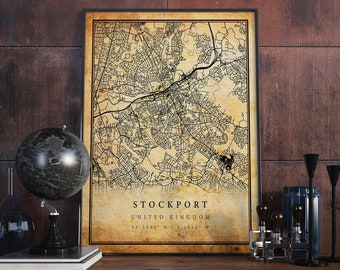 Stockport Map Art - Etsy