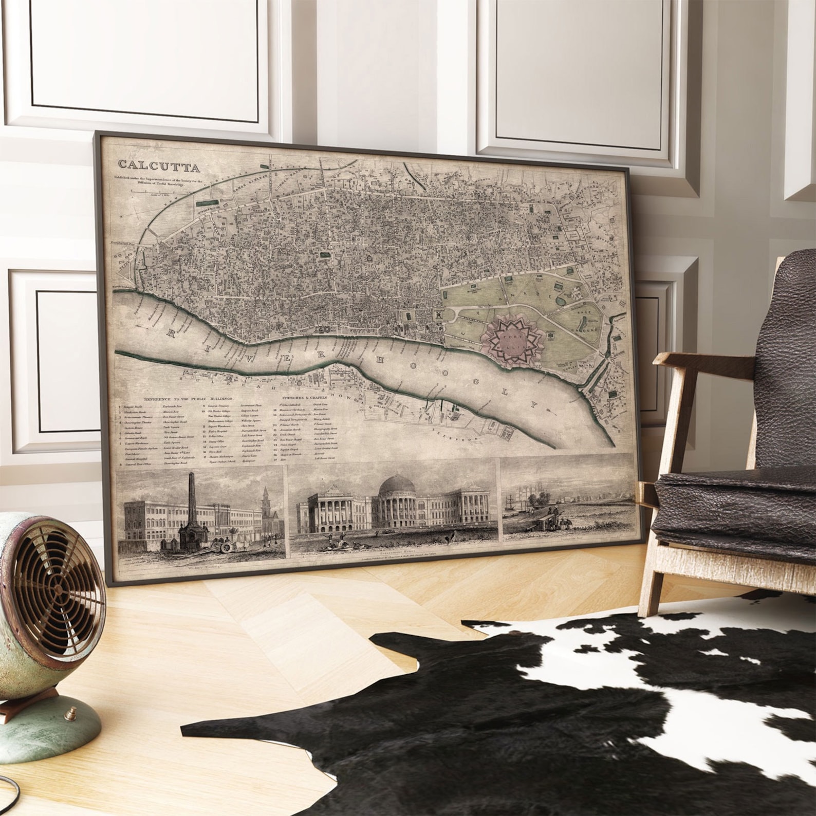 Vintage Calcutta Map Print: 19th Century India Wall Art - Etsy
