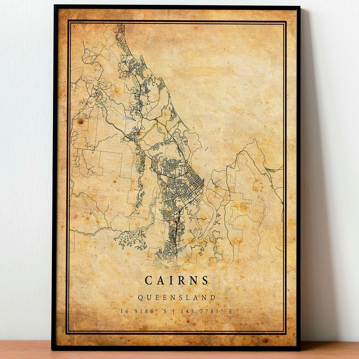Cairns Vintage Map Poster Wall Art City Artwork Print - Etsy