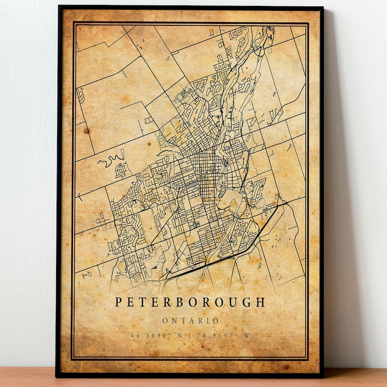 Peterborough Vintage Map Poster Wall Art City Artwork Print - Etsy