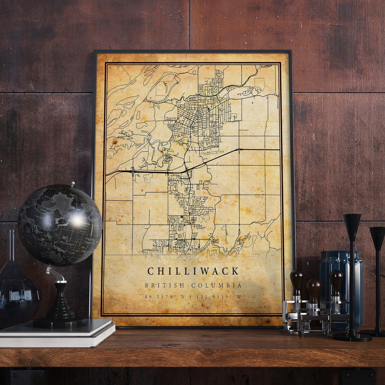 Chilliwack Vintage Map Poster Wall Art City Artwork Print - Etsy