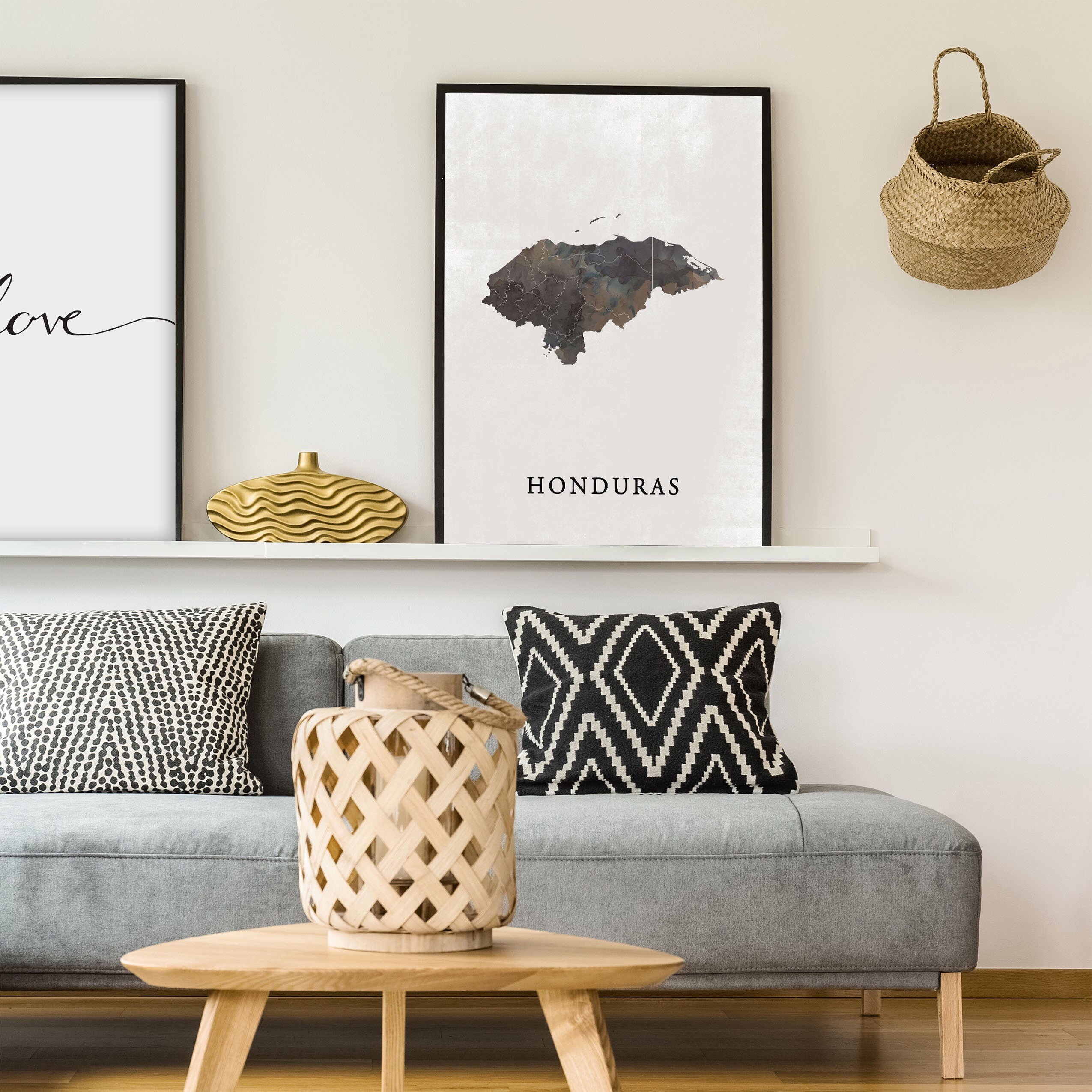 Honduras Vintage Style Map Print Honduras Map Poster Gift - Etsy