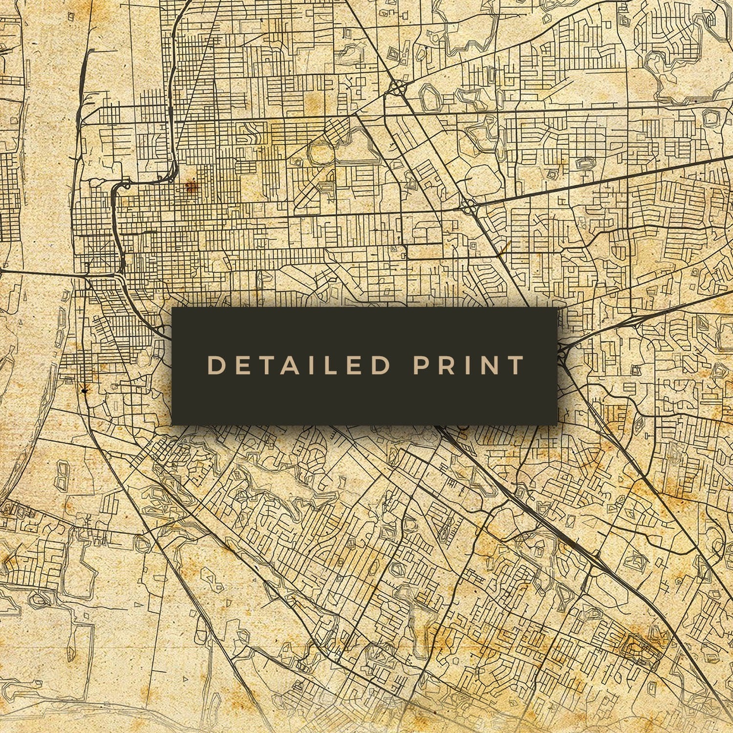 Baton Rouge Vintage Map Poster Wall Art City Artwork Print - Etsy