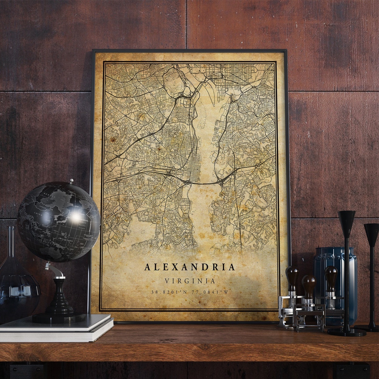 Alexandria Vintage Map Poster Wall Art City Artwork Print - Etsy