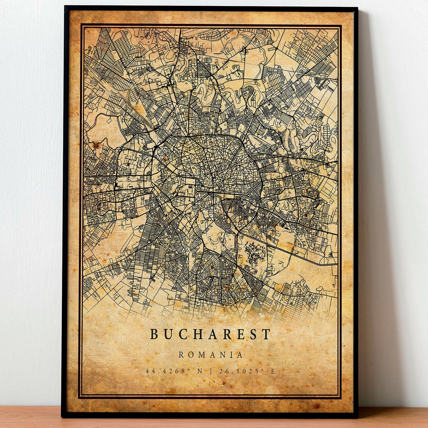 Bucharest Vintage Map Poster Wall Art City Artwork Print - Etsy