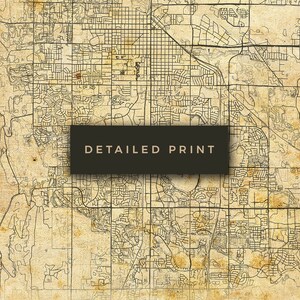 Fort Collins Vintage Map Poster Wall Art | City Artwork Print | Antique ...
