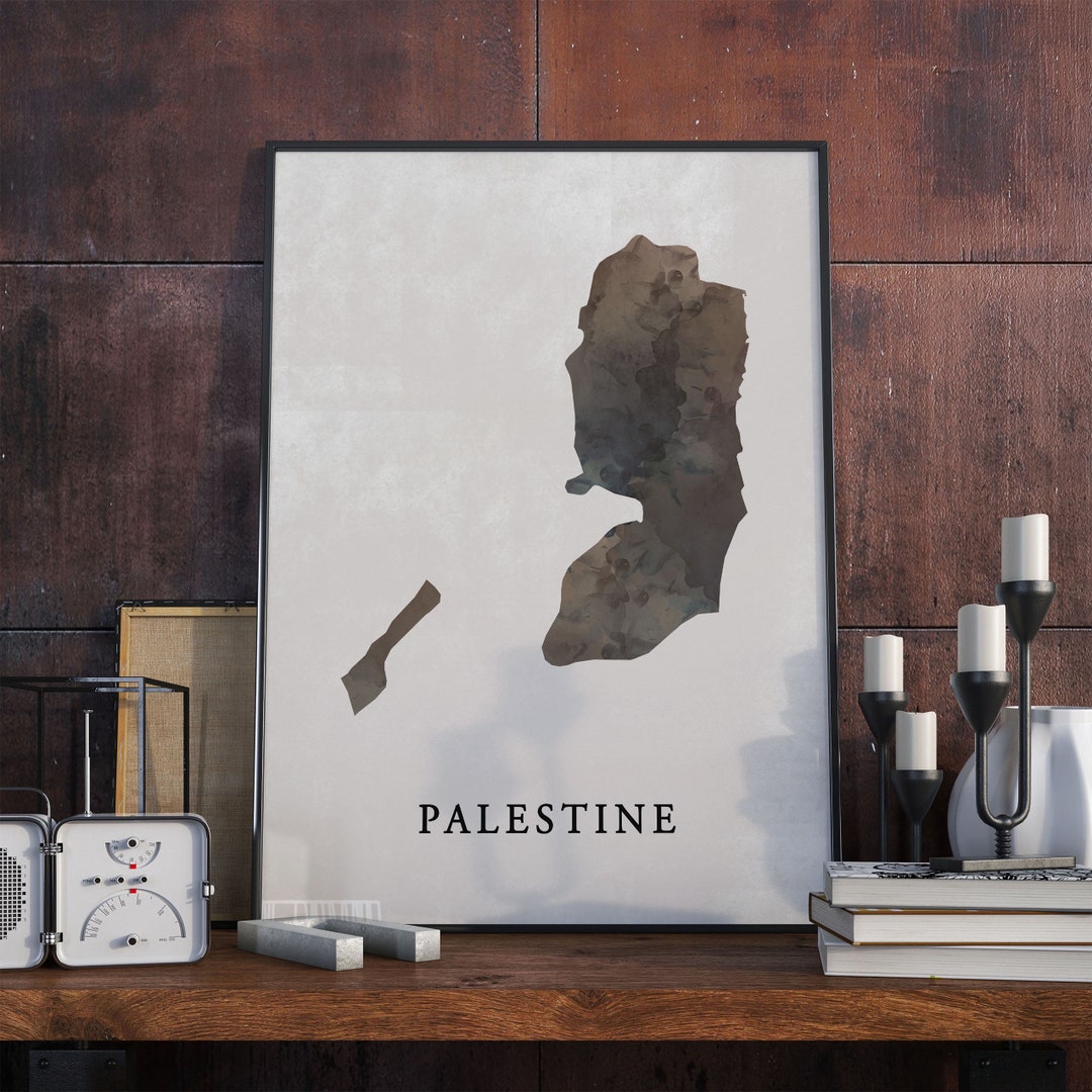 Palestine Vintage Style Map Print, Palestine Map Poster, Gift ...