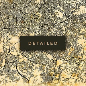 Amman Vintage Map Poster Wall Art | City Artwork Print | Antique ...