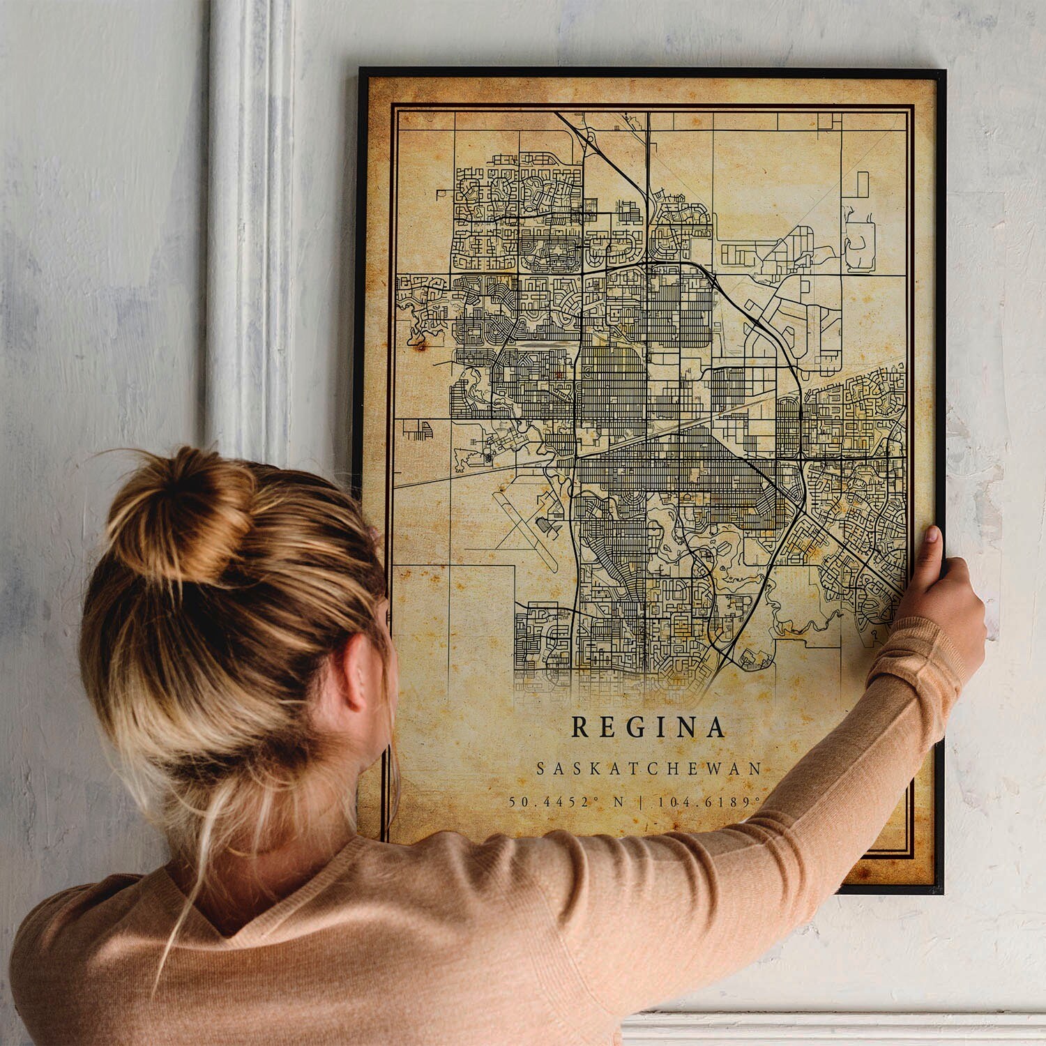 Regina Vintage Map Poster Wall Art City Artwork Print - Etsy