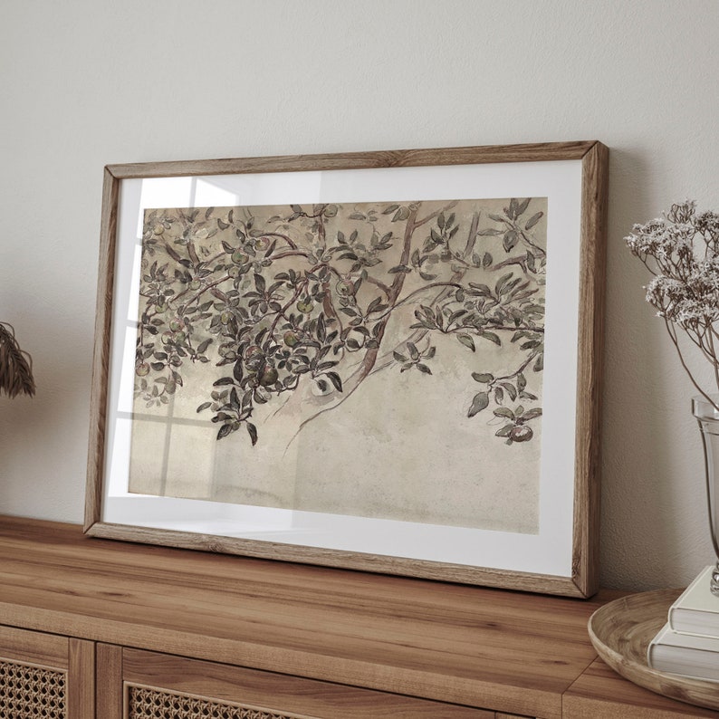 Antique Apple Tree Sketch Print: Farmhouse Kitchen Wall Art - Etsy