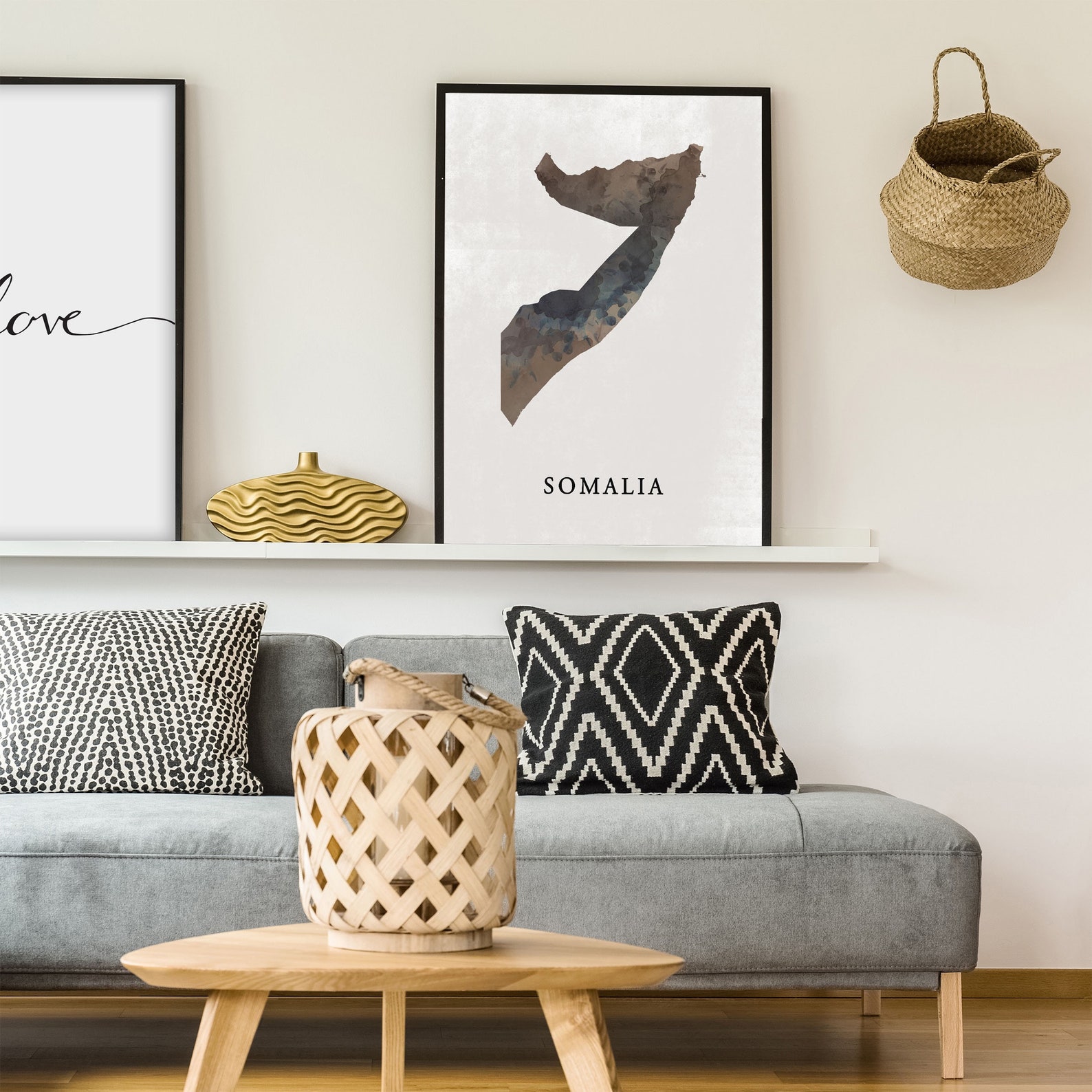 Somalia Vintage Style Map Print Somalia Map Poster Gift | Etsy