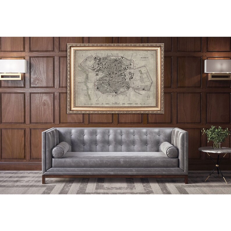 Vintage Madrid Map Print: 19th Century Spain Wall Art - Etsy