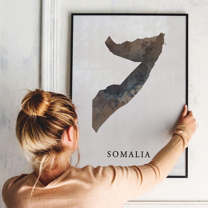 Somalia Vintage Style Map Print Somalia Map Poster Gift | Etsy