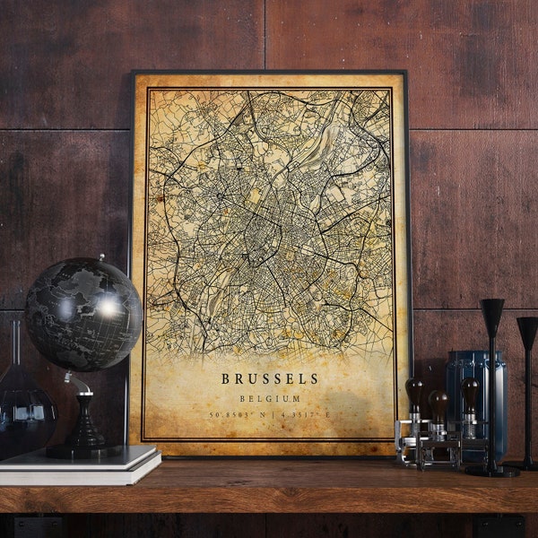 Antique Map of Belgium - Etsy