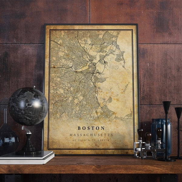 Boston Map Poster - Etsy