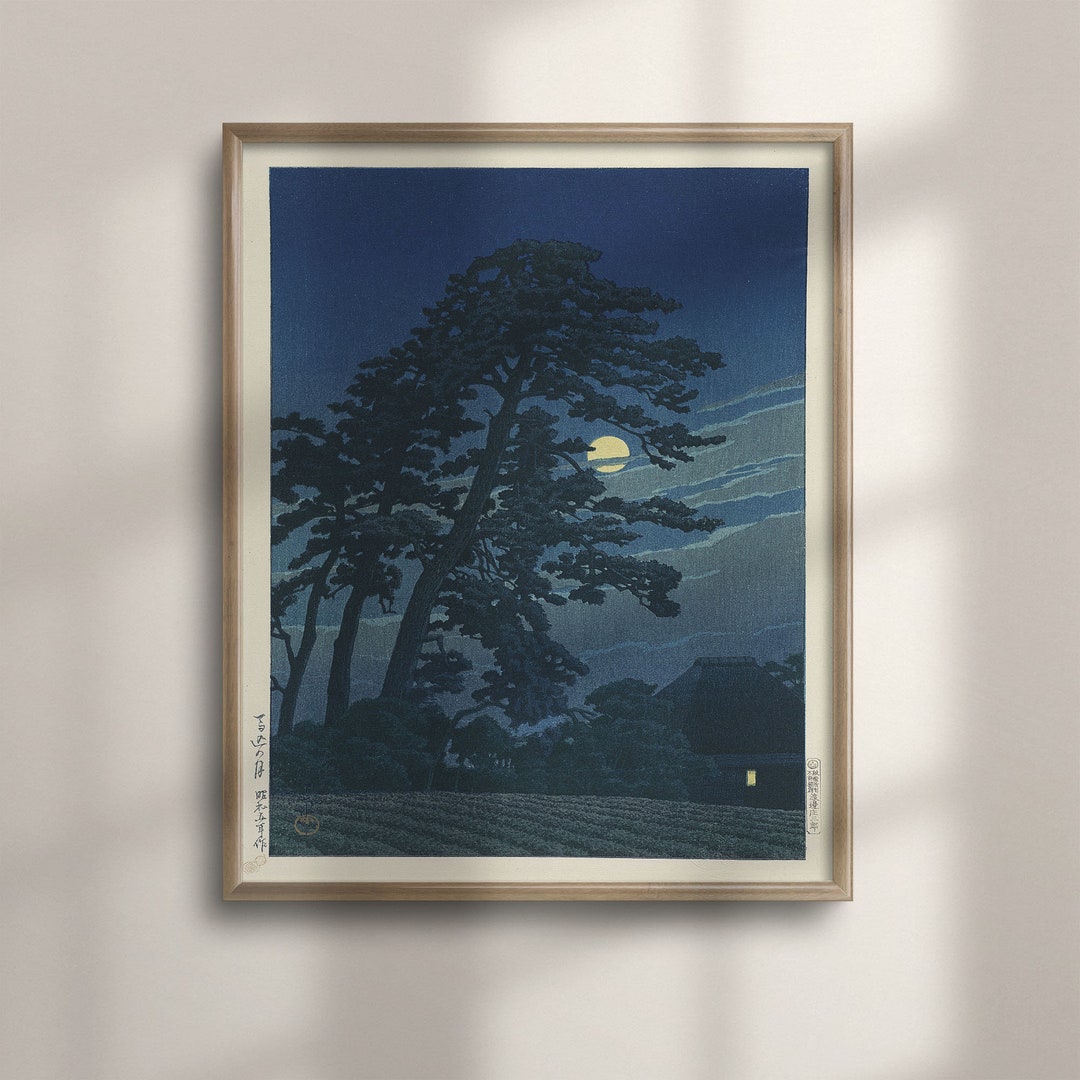 Kawase Hasui Full Moon Print: Magome Japanese Woodblock Art - Etsy