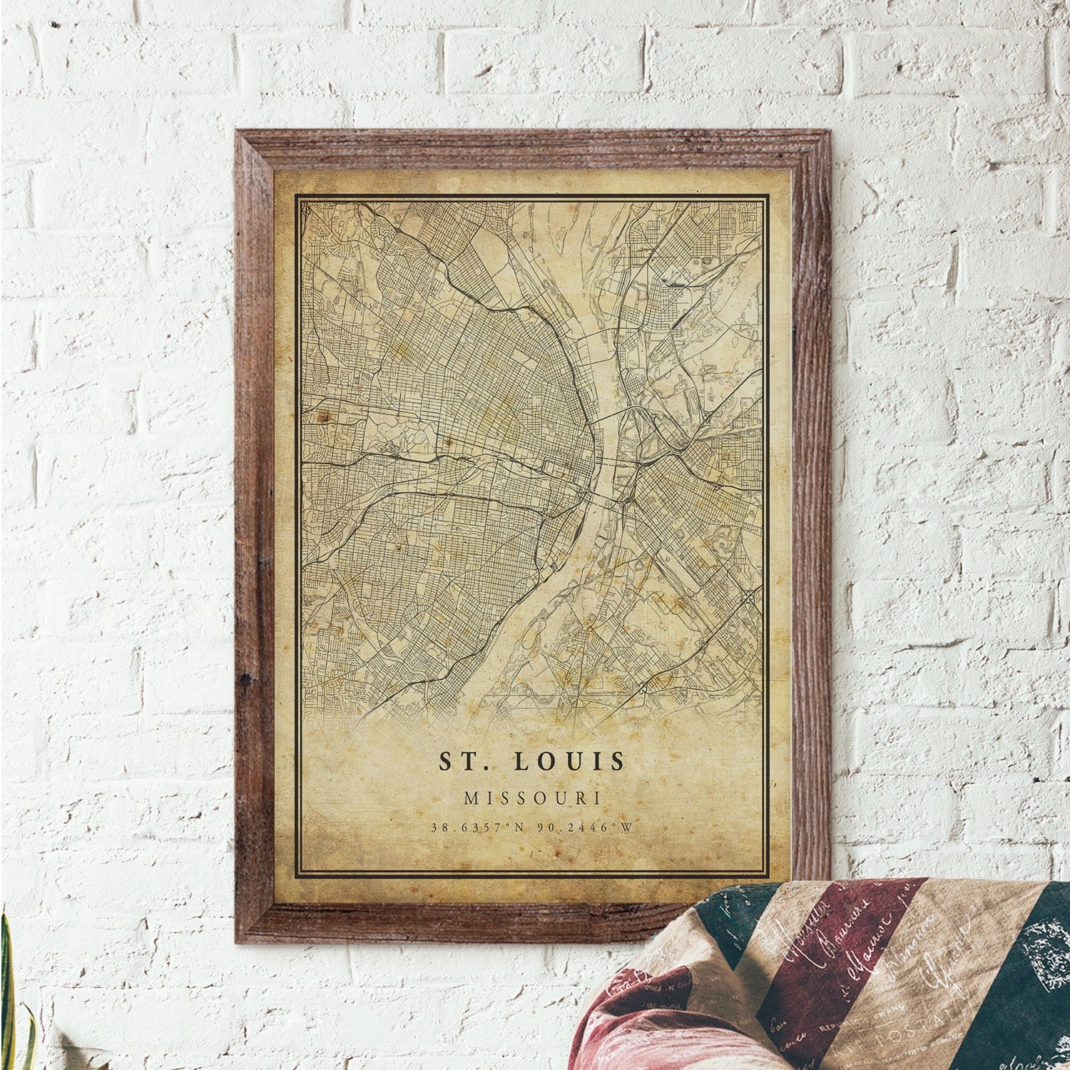 St. Louis Vintage Map Poster Wall Art City Artwork Print - Etsy