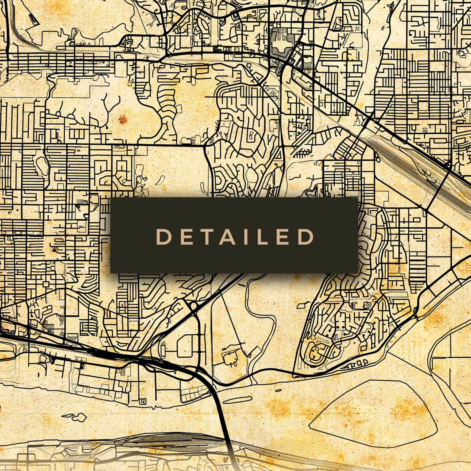 Coquitlam Vintage Map Poster Wall Art City Artwork Print | Etsy