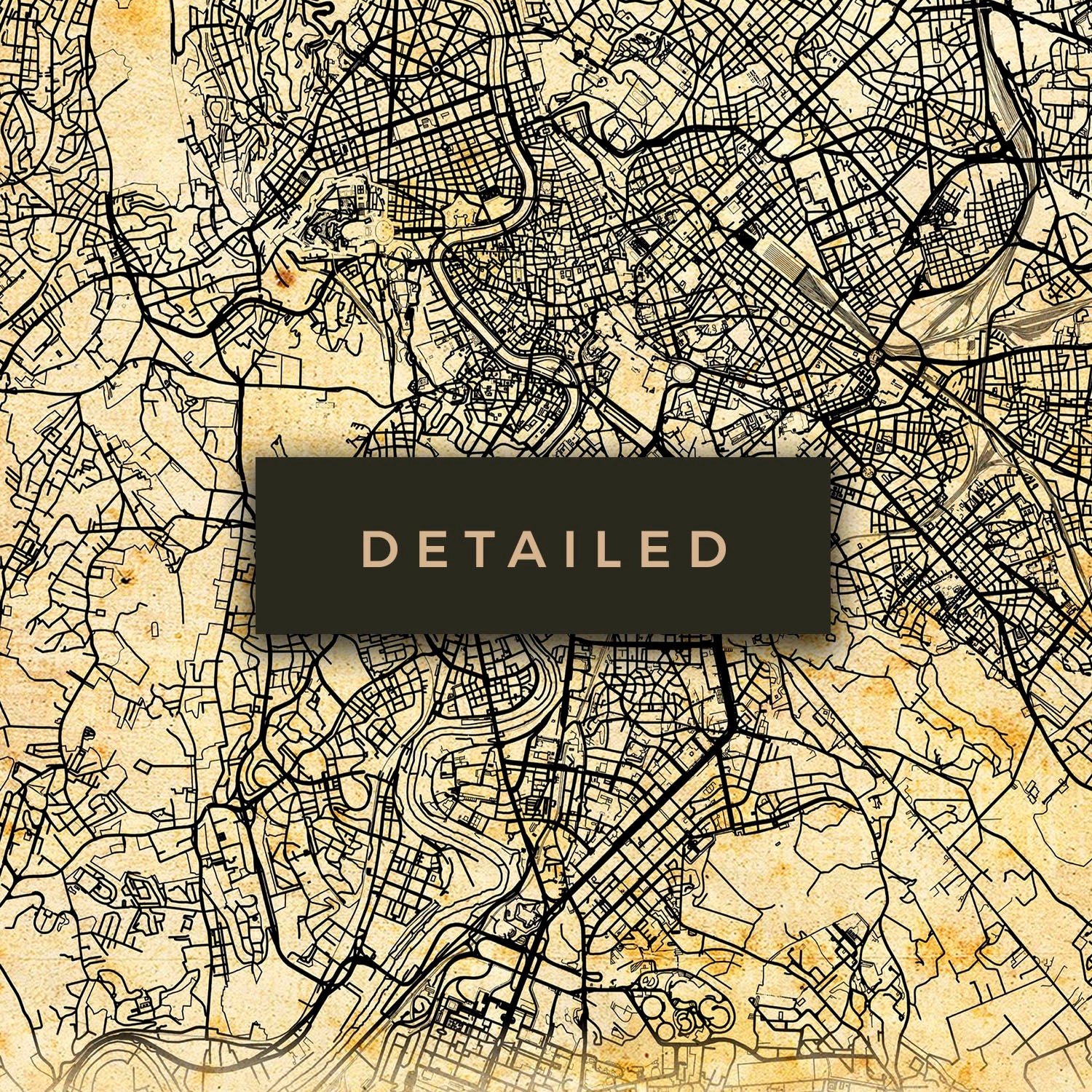 Rome Vintage Map Poster Wall Art City Artwork Print - Etsy