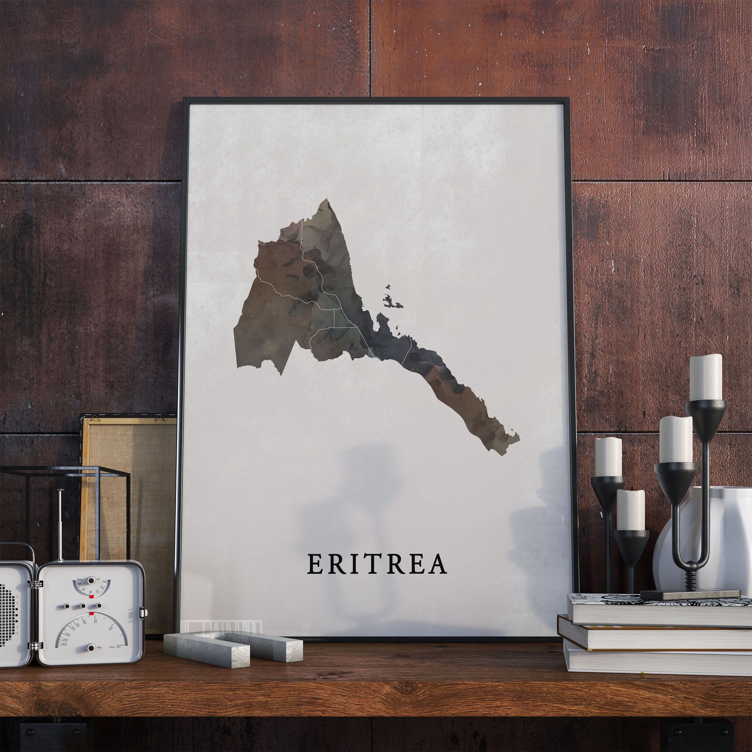 Eritrea Vintage Style Map Print Eritrea Map Poster Gift | Etsy