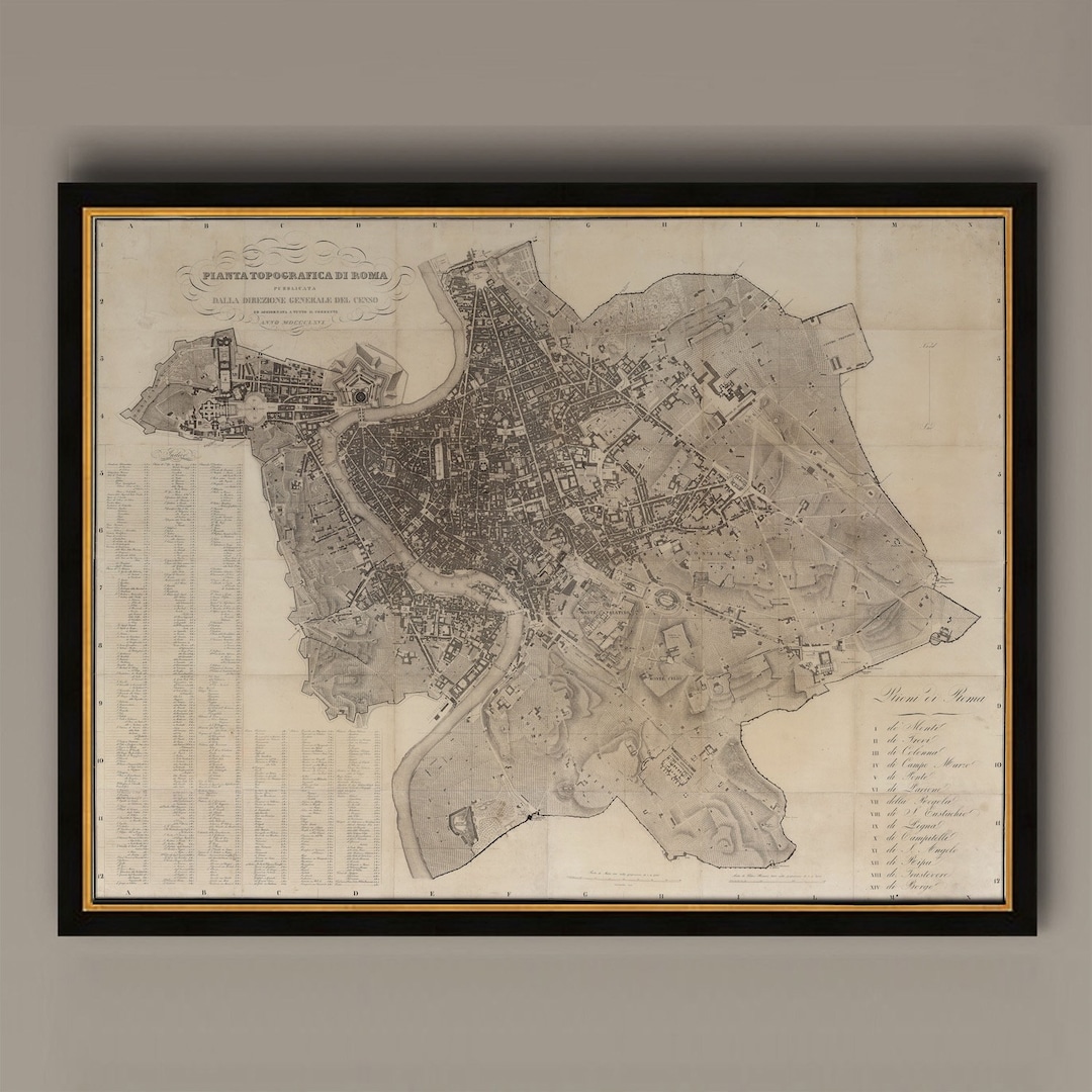 Vintage Map of Rome Roma, Italia 1892 Antique Map of Rome, AM39 - Etsy