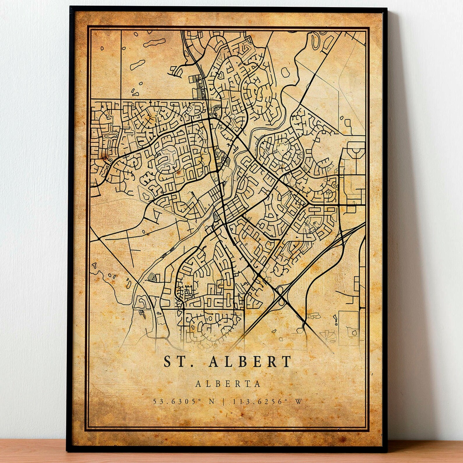 St. Albert Vintage Map Poster Wall Art City Artwork Print - Etsy