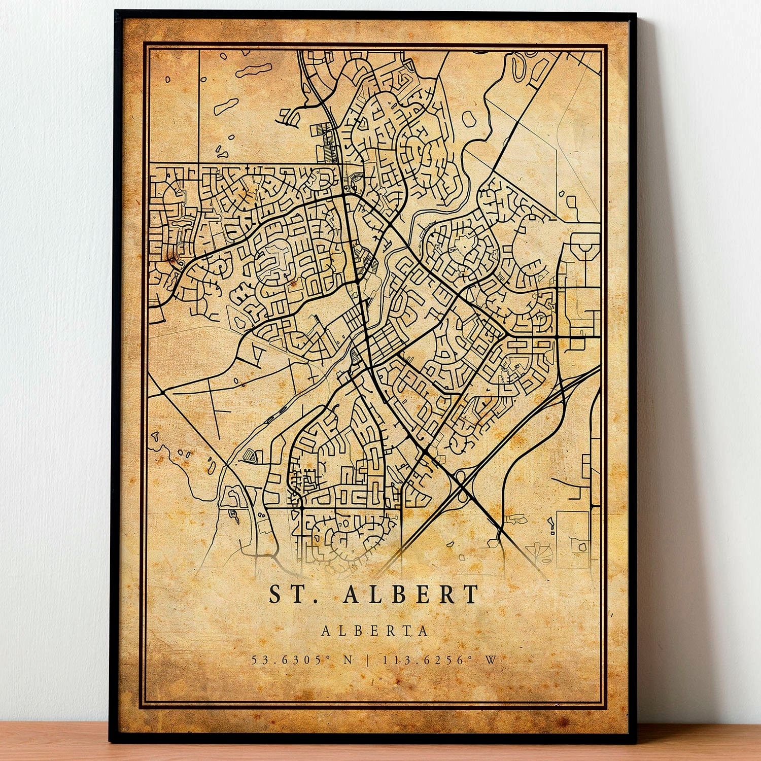 St. Albert Vintage Map Poster Wall Art City Artwork Print - Etsy